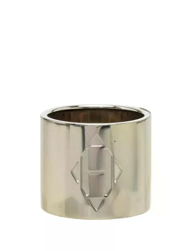 Hermès 1990-2000 Palladium Plated H Diamant Ring Scarf Rings