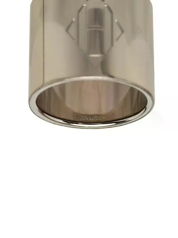Hermès 1990-2000 Palladium Plated H Diamant Ring Scarf Rings