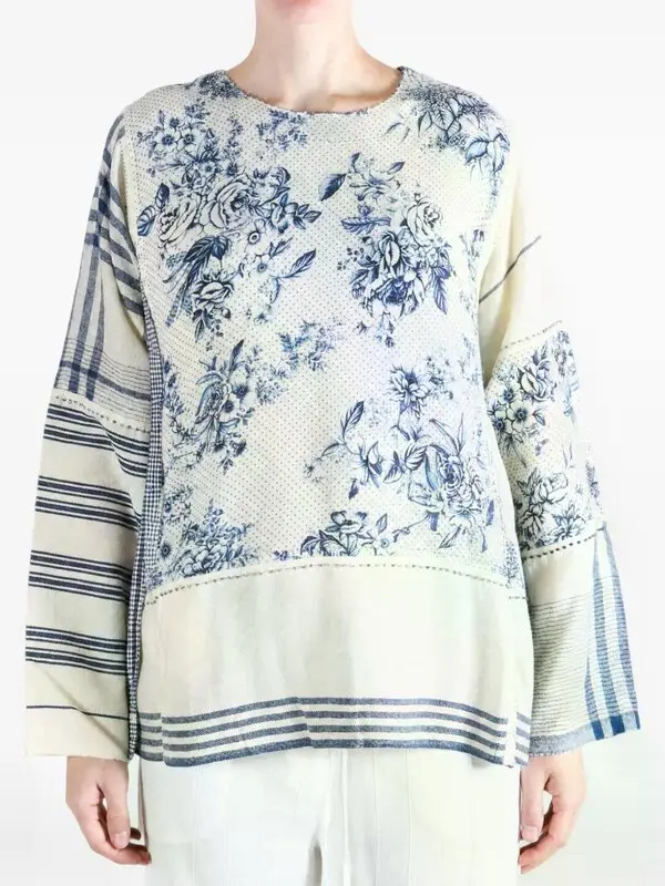 Pero Floral-print Patchwork Blouse