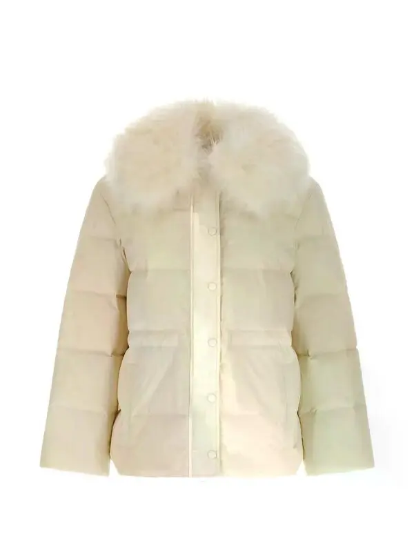 YVES SALOMON Lamb-fur-collar Quilted Jacket