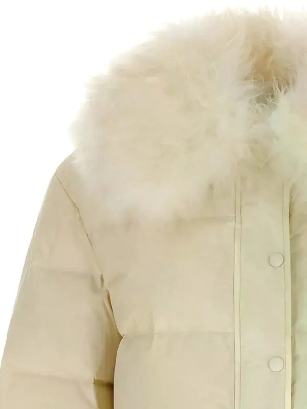 YVES SALOMON Lamb-fur-collar Quilted Jacket
