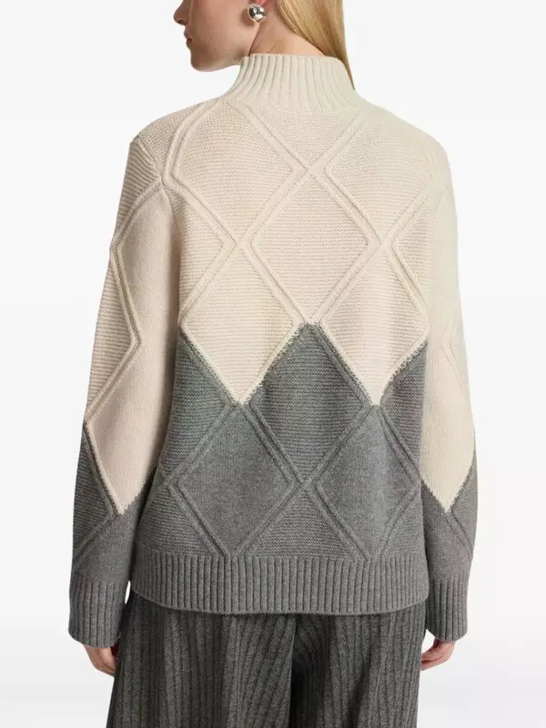ELENA MIRÒ Argyle-knit High-neck Sweater