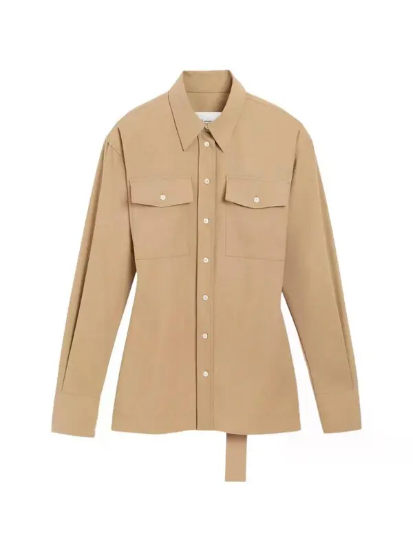 AMI Paris Beige Fitted Wool Balloon-sleeve Shirt