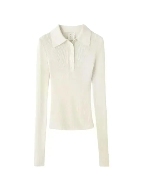 Almada Label Jules Ribbed Polo Top