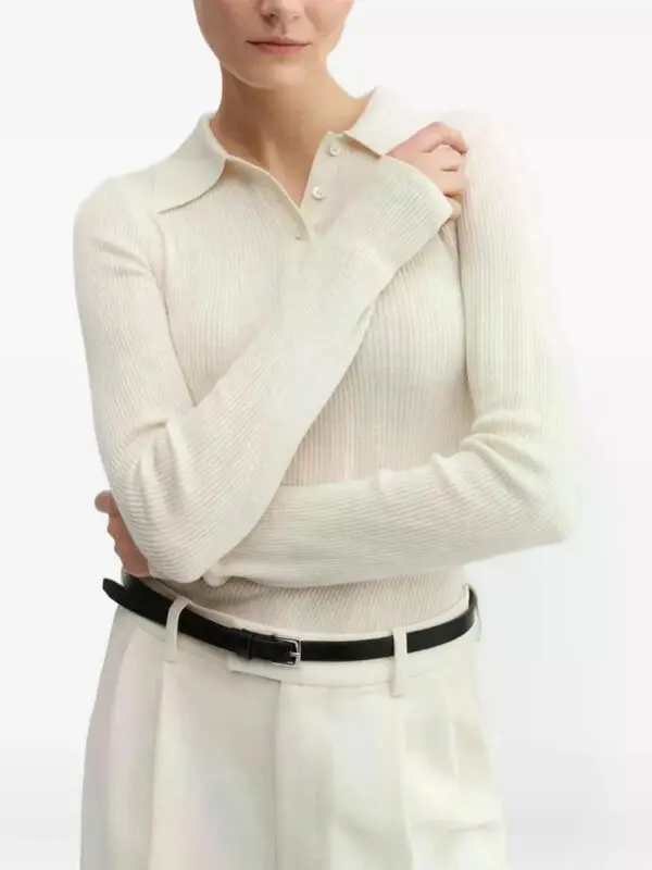 Almada Label Jules Ribbed Polo Top