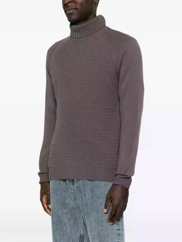 Corneliani Waffle-knit Raglan-sleeve Sweater