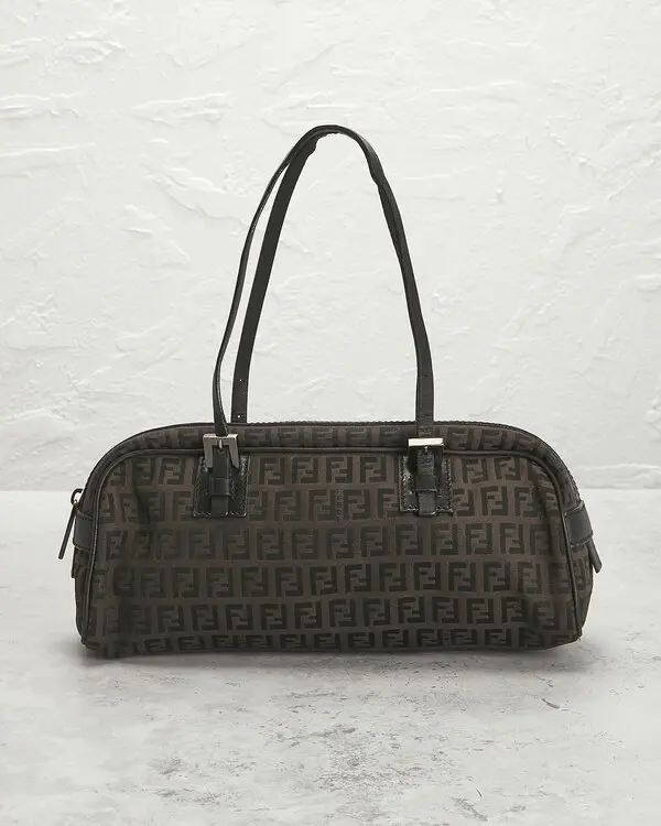 FWRD RENEW Fendi Zucchino Bauletto Shoulder Bag
