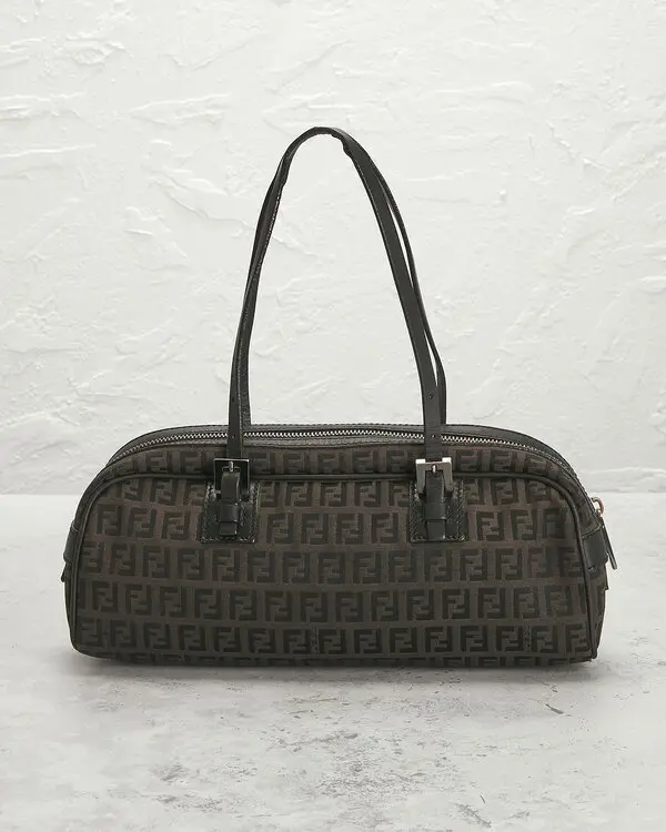 FWRD RENEW Fendi Zucchino Bauletto Shoulder Bag