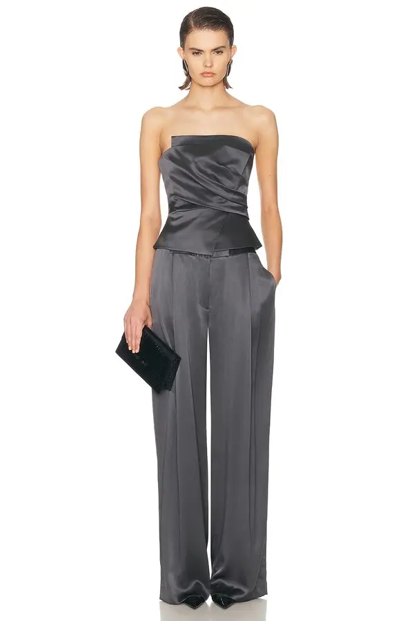 THE SEI Wrap Bustier Top - Anthracite