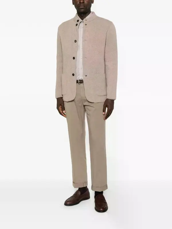 LARDINI Mandarin-collar Button-up Jacket