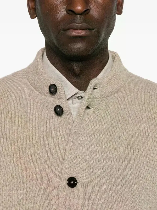 LARDINI Mandarin-collar Button-up Jacket