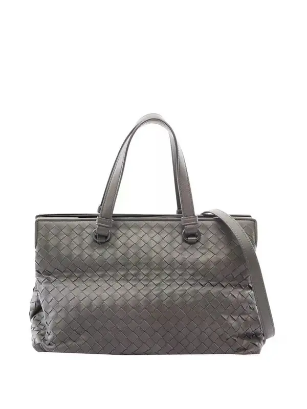 Bottega Veneta 2012-2026 Nappa Intrecciato Satchel - Grey