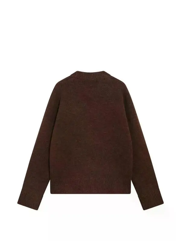 AMI Paris Crewneck Alpaca Sweater With De Coeur