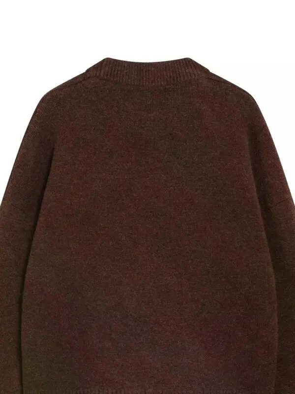 AMI Paris Crewneck Alpaca Sweater With De Coeur
