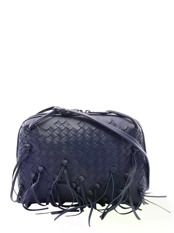 Bottega Veneta 2012-2026 Intrecciato Fringe Nodini Crossbody Bag - Blue