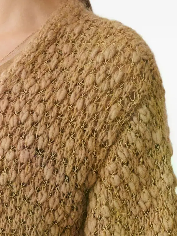 Fabiana Filippi Open-knit Sequin-embellished Cardigan