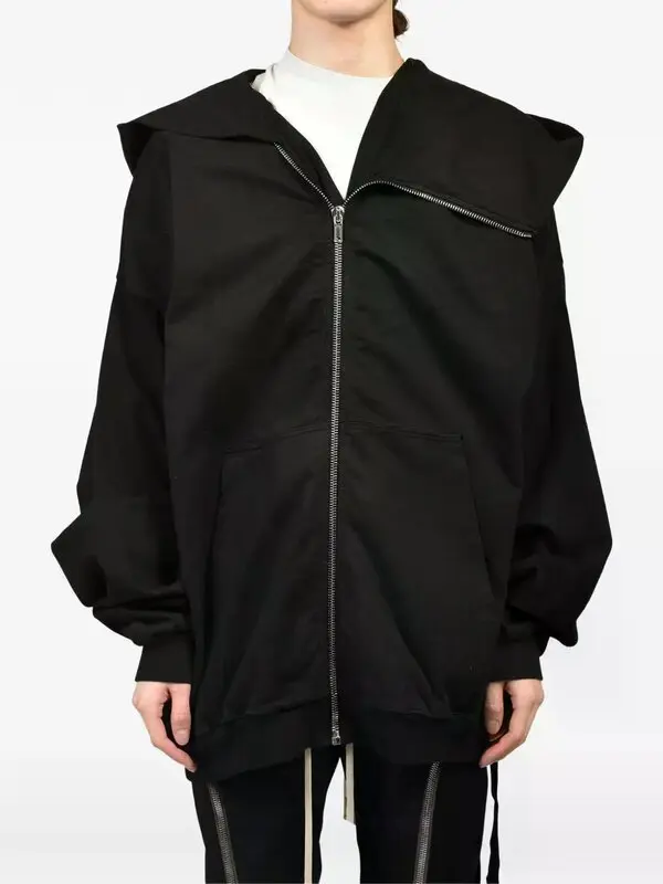 Rick Owens Mountain Hun Asymmetric-zip Hoodie - Black