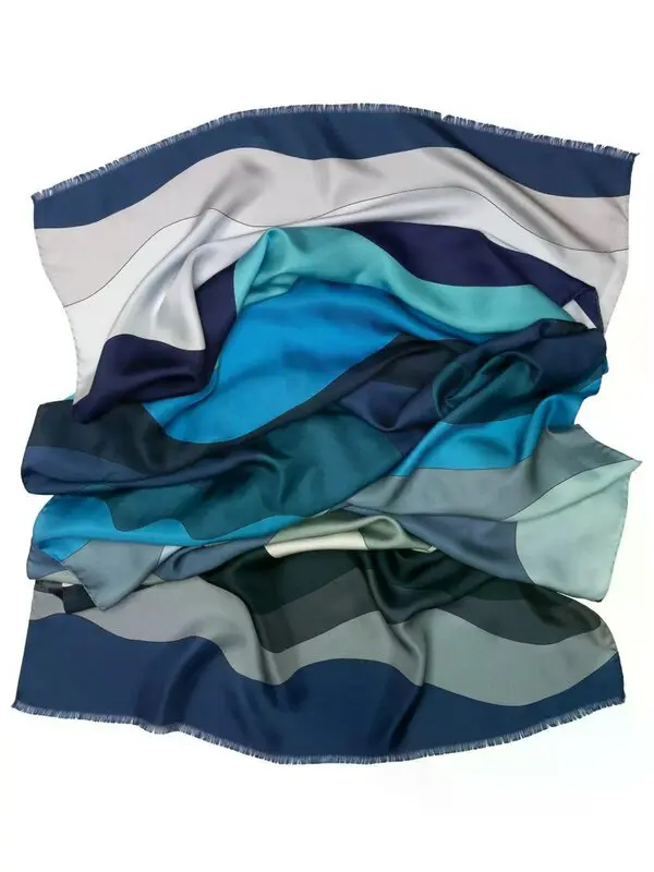 ELIZABETTA Onda Wavy-print Silk Scarf