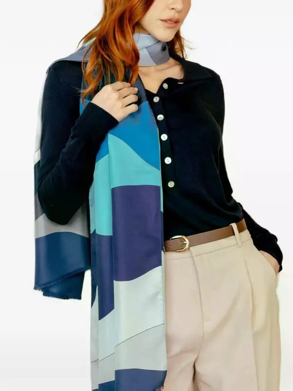 ELIZABETTA Onda Wavy-print Silk Scarf