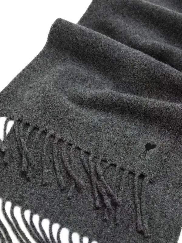 AMI Paris De Coeur Embroidered Scarf