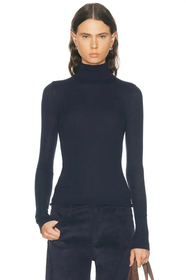 Sprwmn Long Sleeve Mock Neck Top