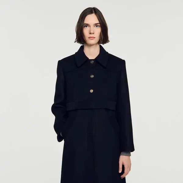 Sandro 2-in-1 Effect Wool Coat