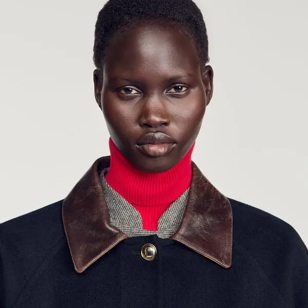 Sandro Long Double-faced Wool Coat