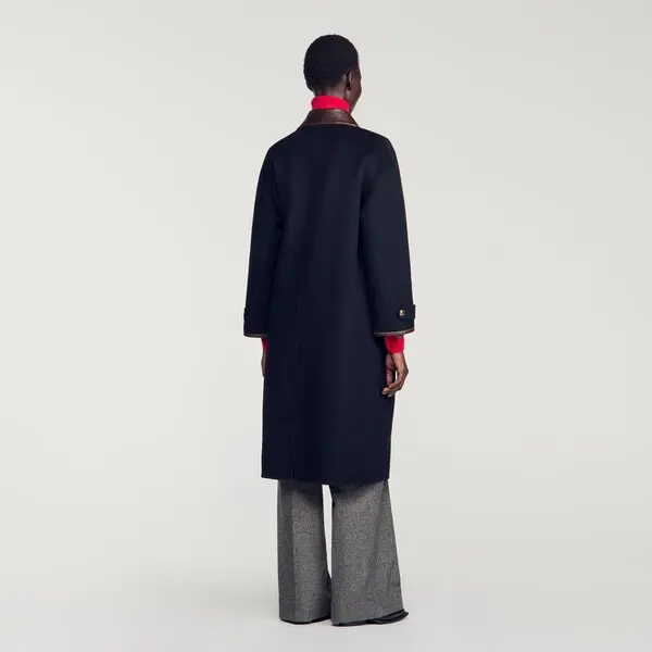 Sandro Long Double-faced Wool Coat