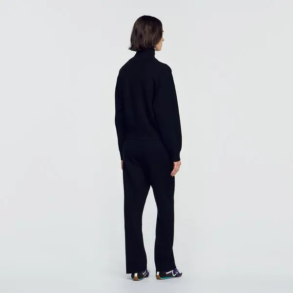 Sandro Standing Collar Rhinestone Cardigan