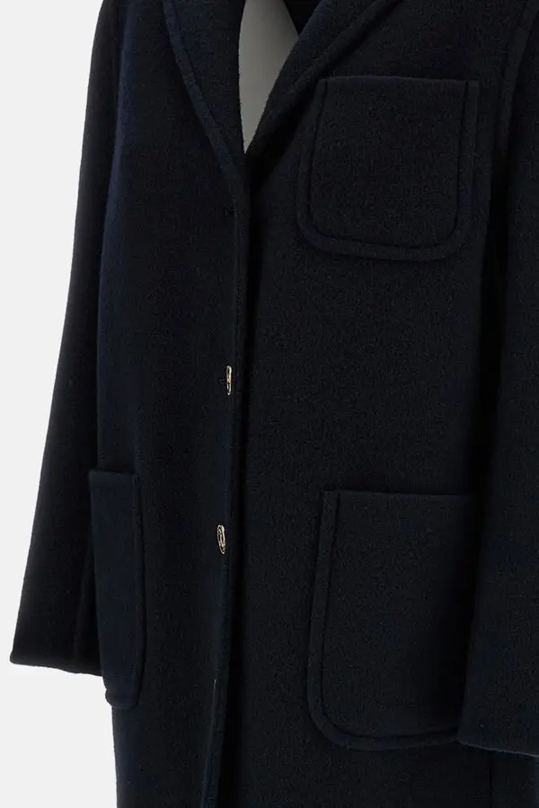 Thom Browne Cappotto Destrutturato In Lana Cotta