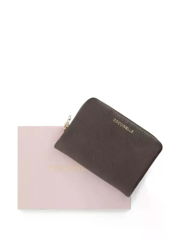 COCCINELLE Medium C-me Logo-print Pebbled-leather Wallet