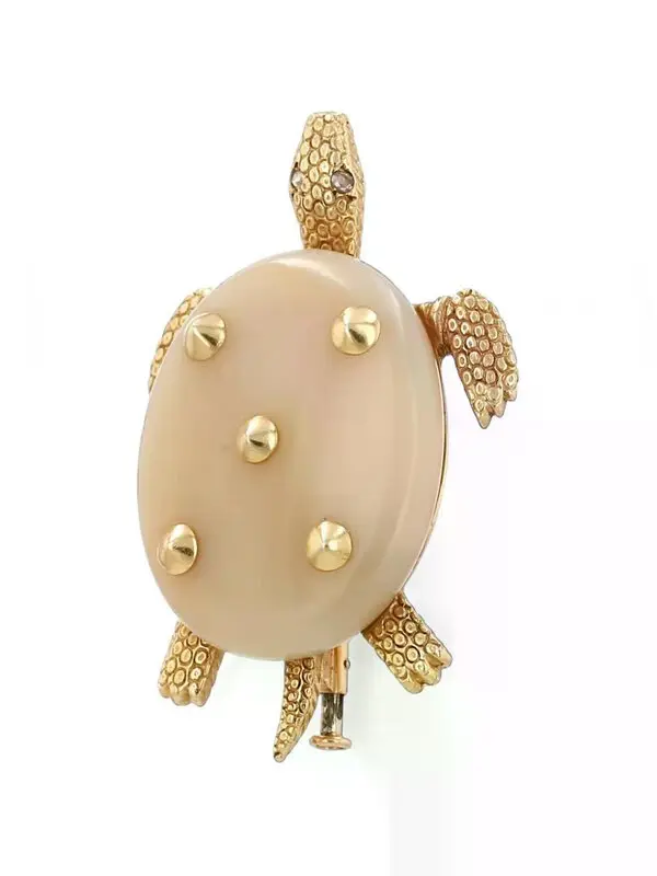 Cartier Chalcedony And Diamond Tortoise Brooch