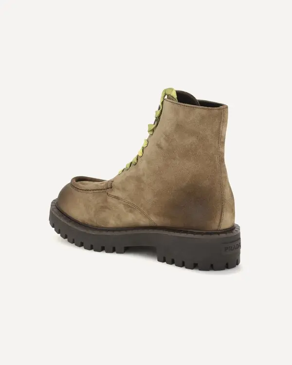 Prada Suede Lace-up Ankle Boots