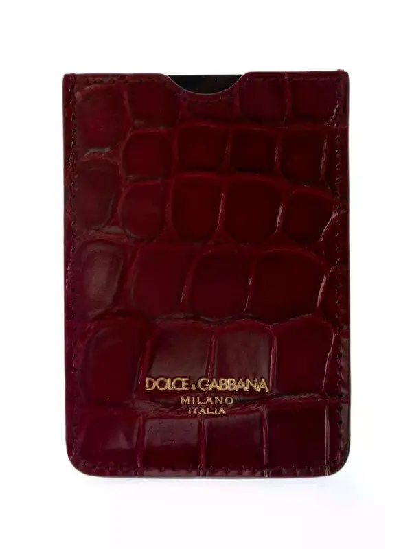 Dolce & Gabbana Croc-effect Leather Card Holder
