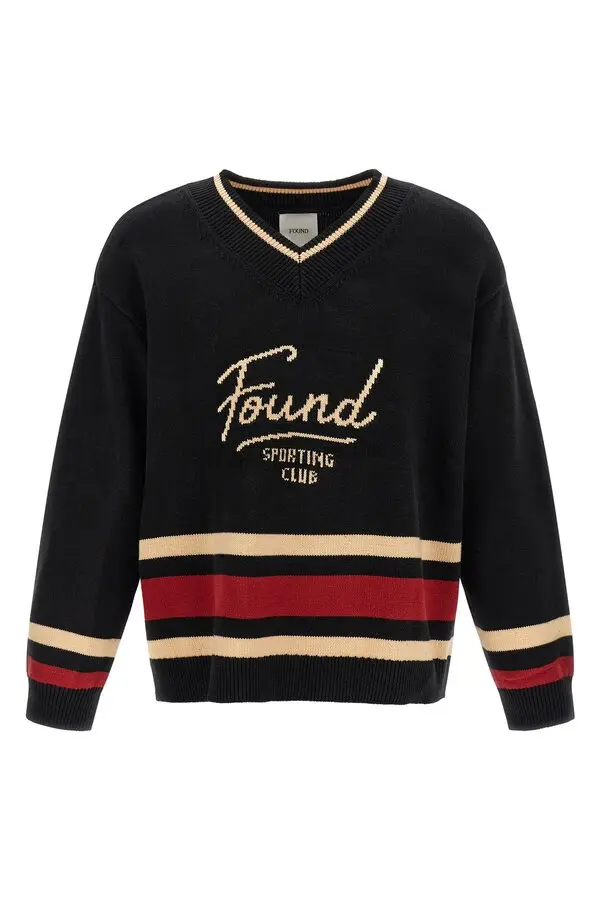 FOUND Sport Club Varsity' Sweater - Black