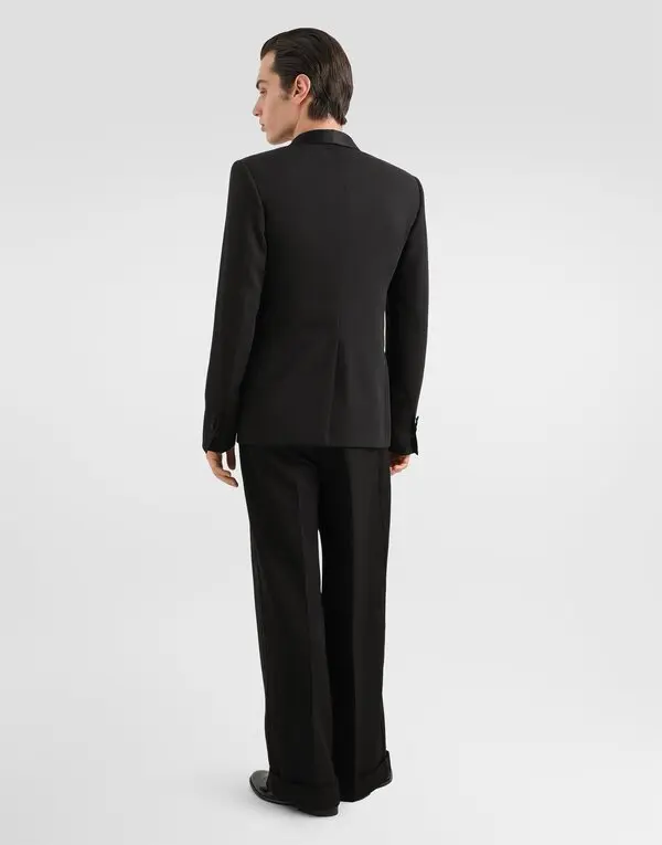 Dolce & Gabbana Double-breasted Tuxedo Jacket In Techno Gabardine