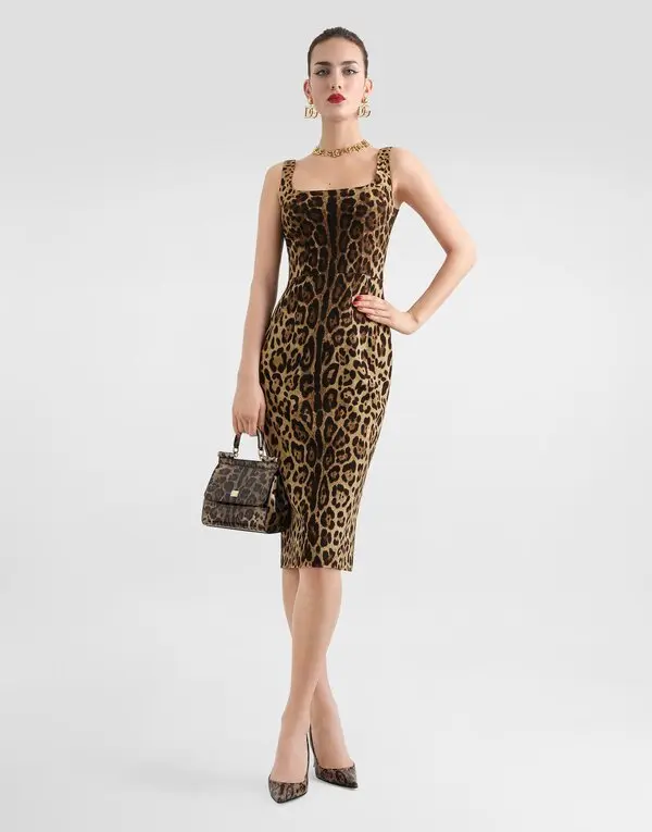 Dolce & Gabbana Leopard- Charmeuse Dress