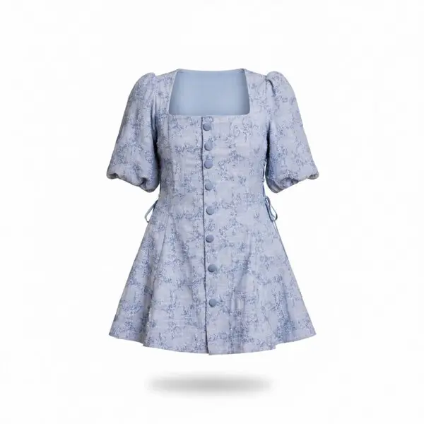 L’ORANGERIE D’ISABELLA Bloom & Laced Mini Dress Denim