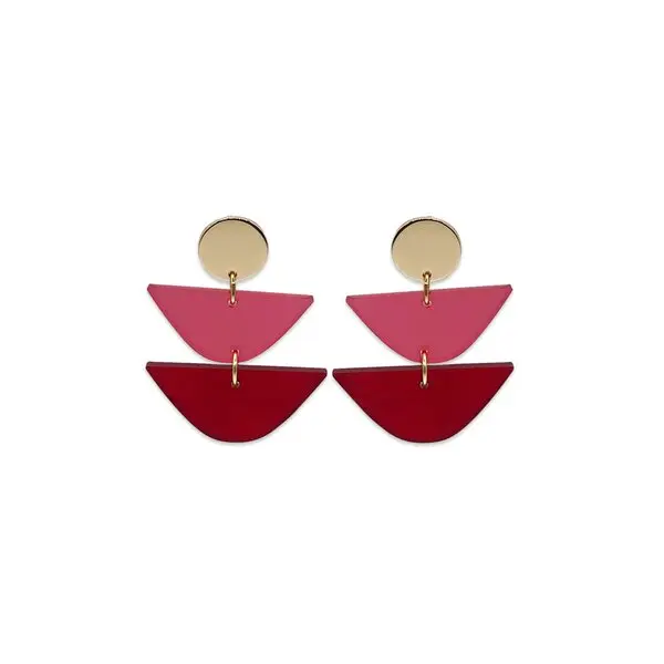 TOOLALLY Equinox Drop Earrings Cherry & Raspberry