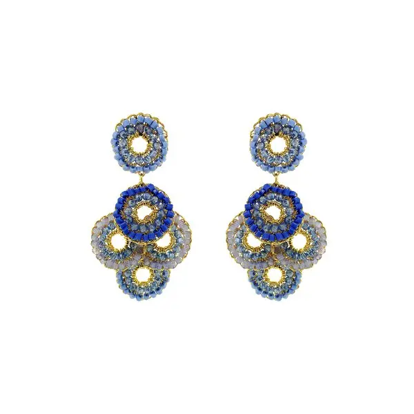 LAVISH BY TRICIA MILANEZE Sky Mix Coco Handmade Crochet Earrings - Blue