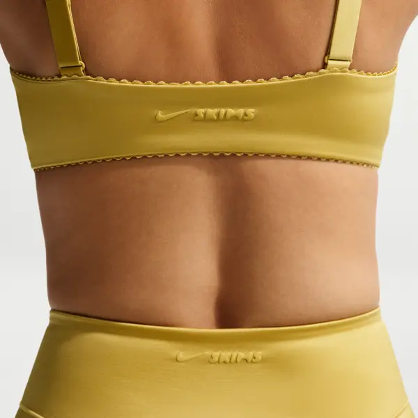 Nike Skims Satin Shine Padded Picot Sports Bra - Yellow