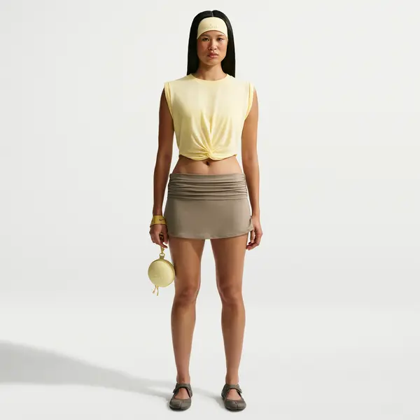 Nike Skims Performance Cotton Blend Cropped Twist Tank Top