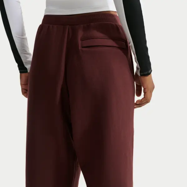 Nike Studio Fleece Heavyweight Oversized High-waisted Pleated Open-hem Pants