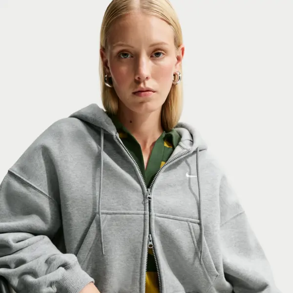 Nike Studio Fleece Medium Weight Oversized Full-zip Cropped Hoodie