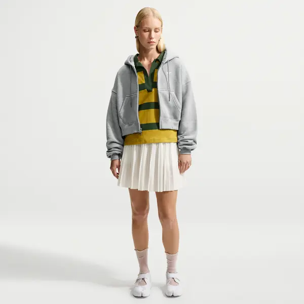 Nike Studio Fleece Medium Weight Oversized Full-zip Cropped Hoodie
