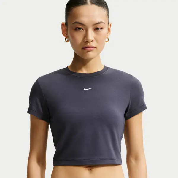 Nike Sportswear Chill Knit Cropped T-shirt - Grey