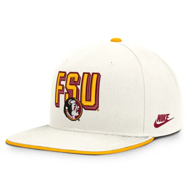 Nike Florida State Legacy Letter & Mascot Pro Dri-fit College Adjustable Hat - White