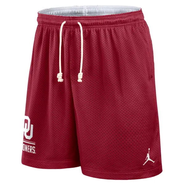 JORDAN Oklahoma Courtside Brand Dri-fit College Reversible Shorts - Red