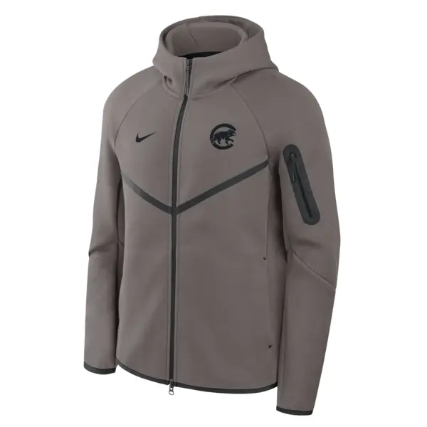 Nike Chicago Cubs Tech Fleece Mlb Full-zip Hooded Jacket - Brown