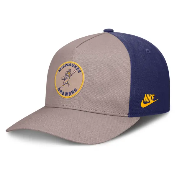 Nike Milwaukee Brewers Cooperstown Rise Mlb A-frame Adjustable Hat - Brown